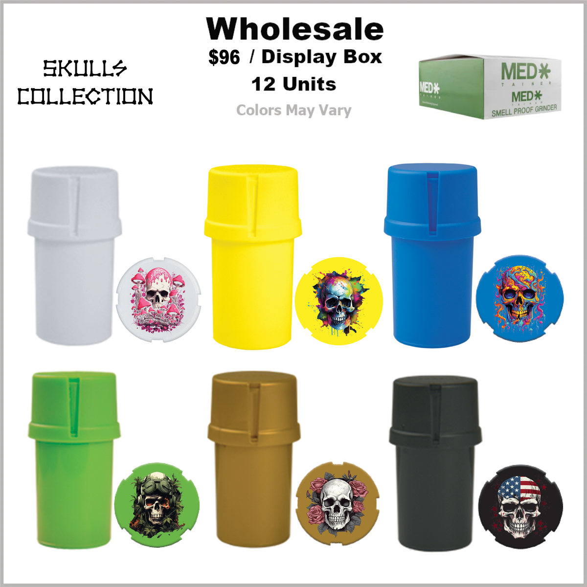 Medtainers Premium- Skulls Collection (12 Units) – Medtainer Wholesale
